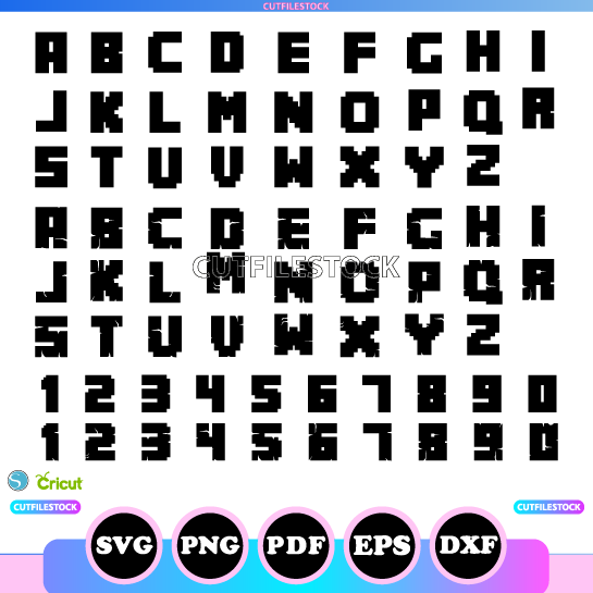 Mnrcft Gamer Font Svg, Png, Cricut, Game Letters -Numbers Svg