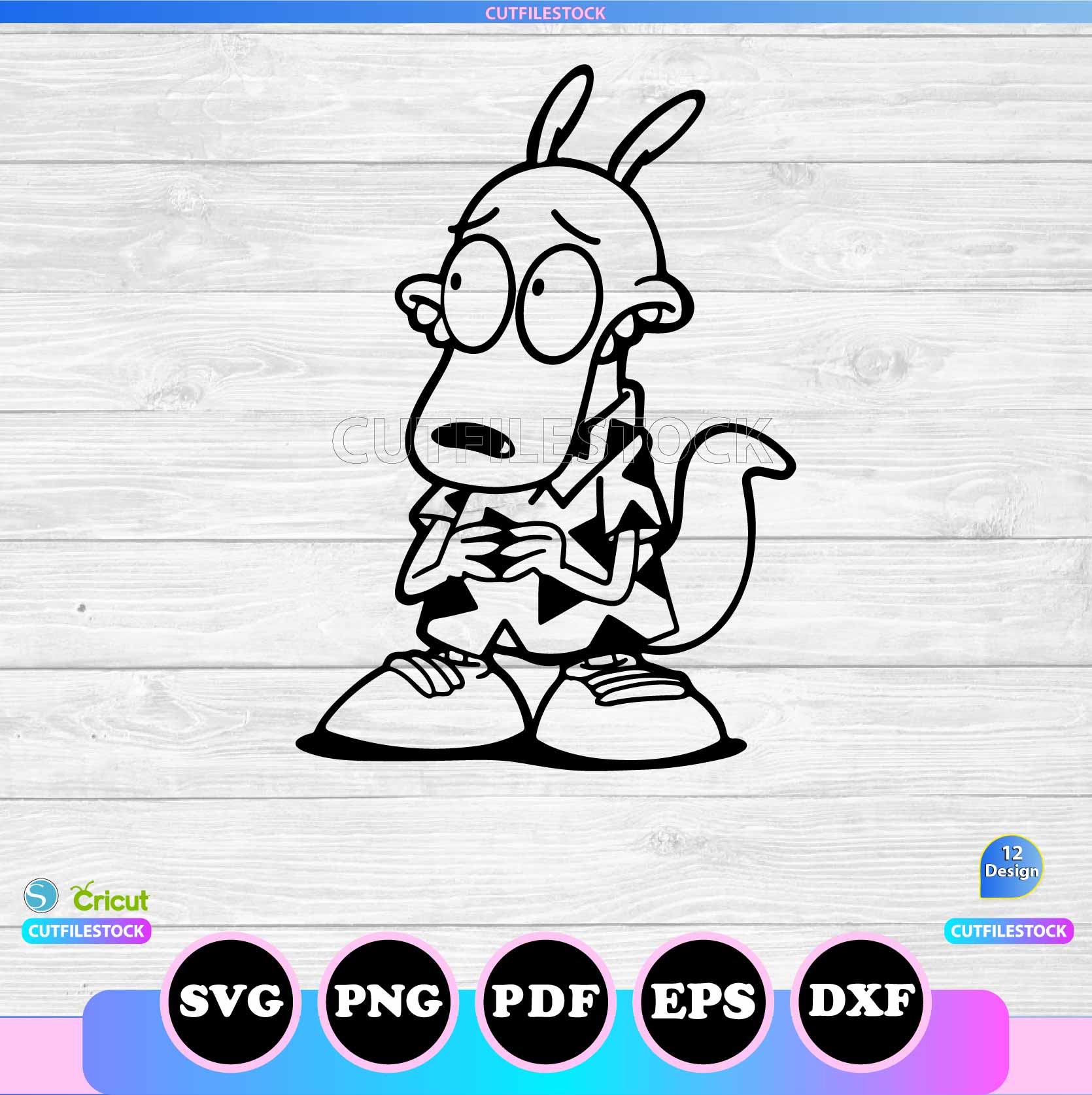 Cartoon Rocko Svg, Png, Dxf, Cricut, Rockos Modern Life Svg