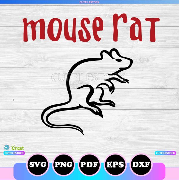Mouse Rat Logo Svg, Png, Dxf, Eps, Cricut, Animal Svg