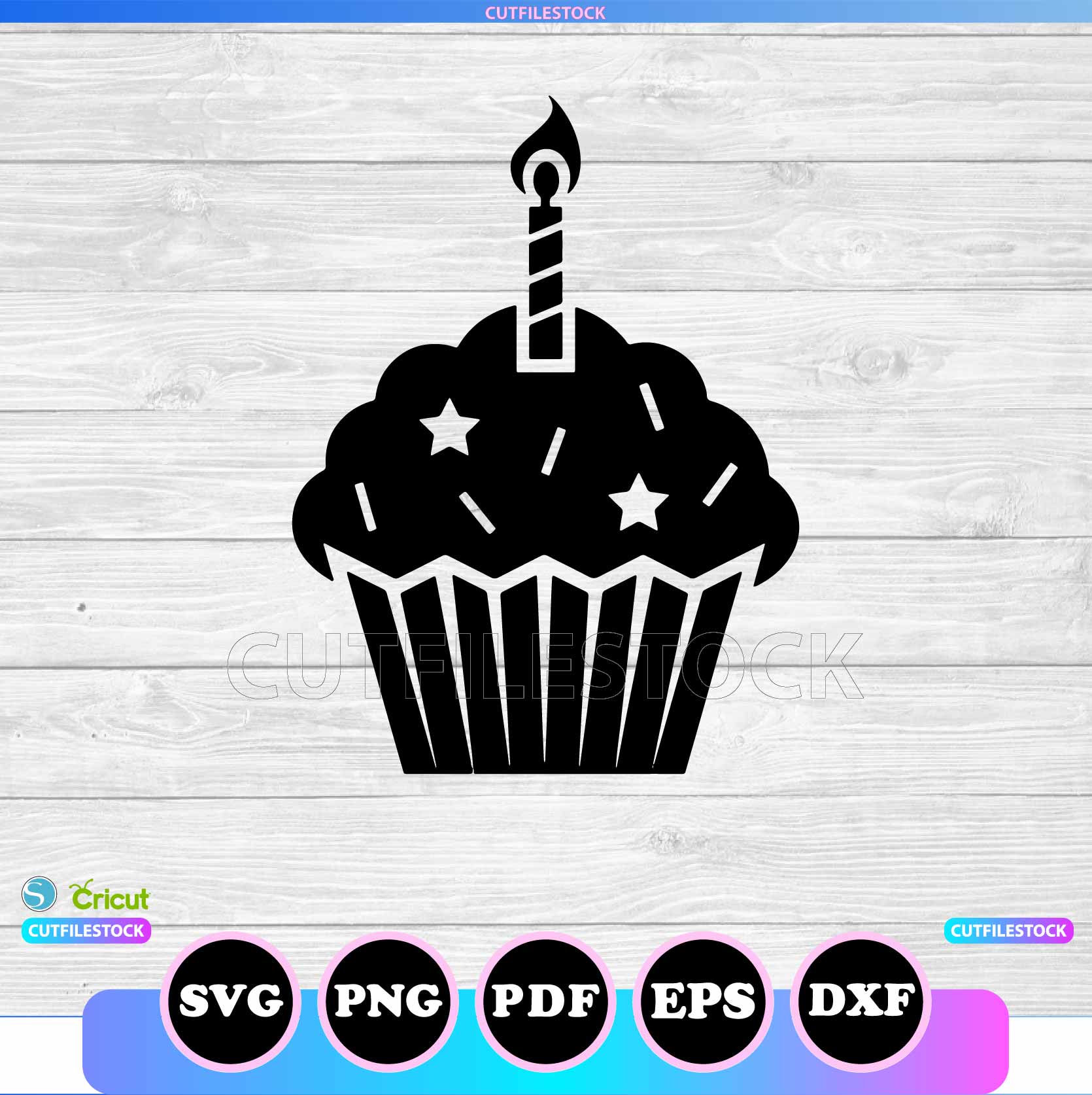 Cupcake Birthday Svg Silhouette, Png, Cricut, Birthday Svg
