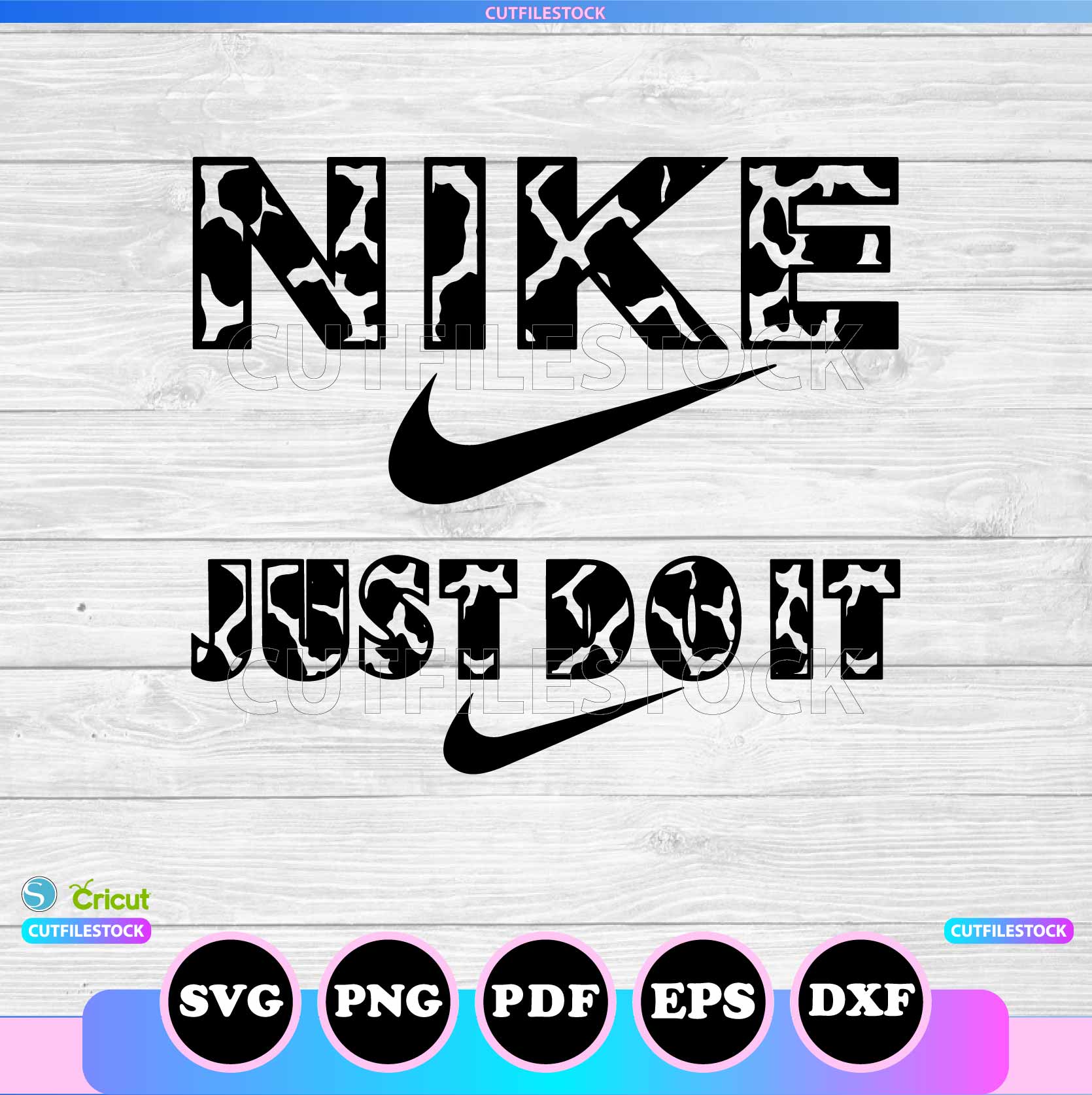 Just Do It Cow Print Svg, Png, Cricut, Cow Print Logo Svg