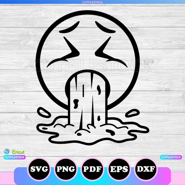 Puke Emoji Svg, Png, Cricut, Vomit Emoji Svg