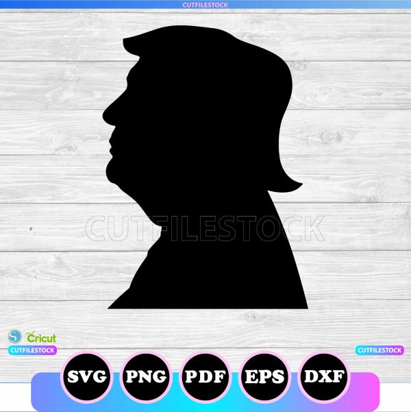 Trump Side Face Svg Silhouette ,Png, Cricut, Trump Head Svg