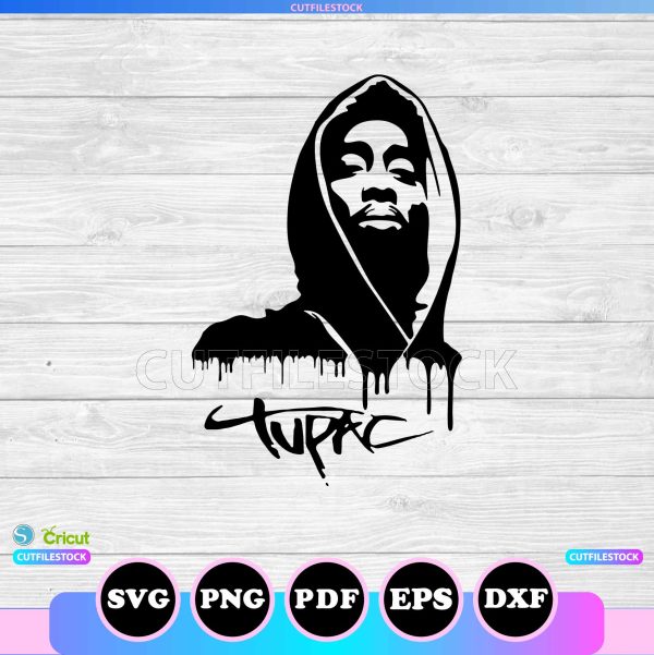 Tupac Shakur Svg Silhouette ,Png, Cricut, Rapper Tupac Svg