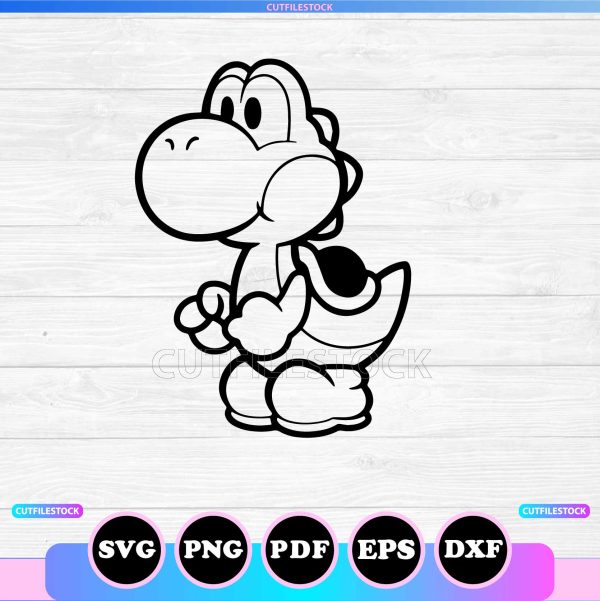 Yoshi Svg Outline, Png, Cricut, Mario Yoshi Svg