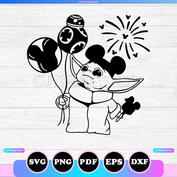 Baby Yoda Park Grogu Svg, Png, Dxf, Cricut,