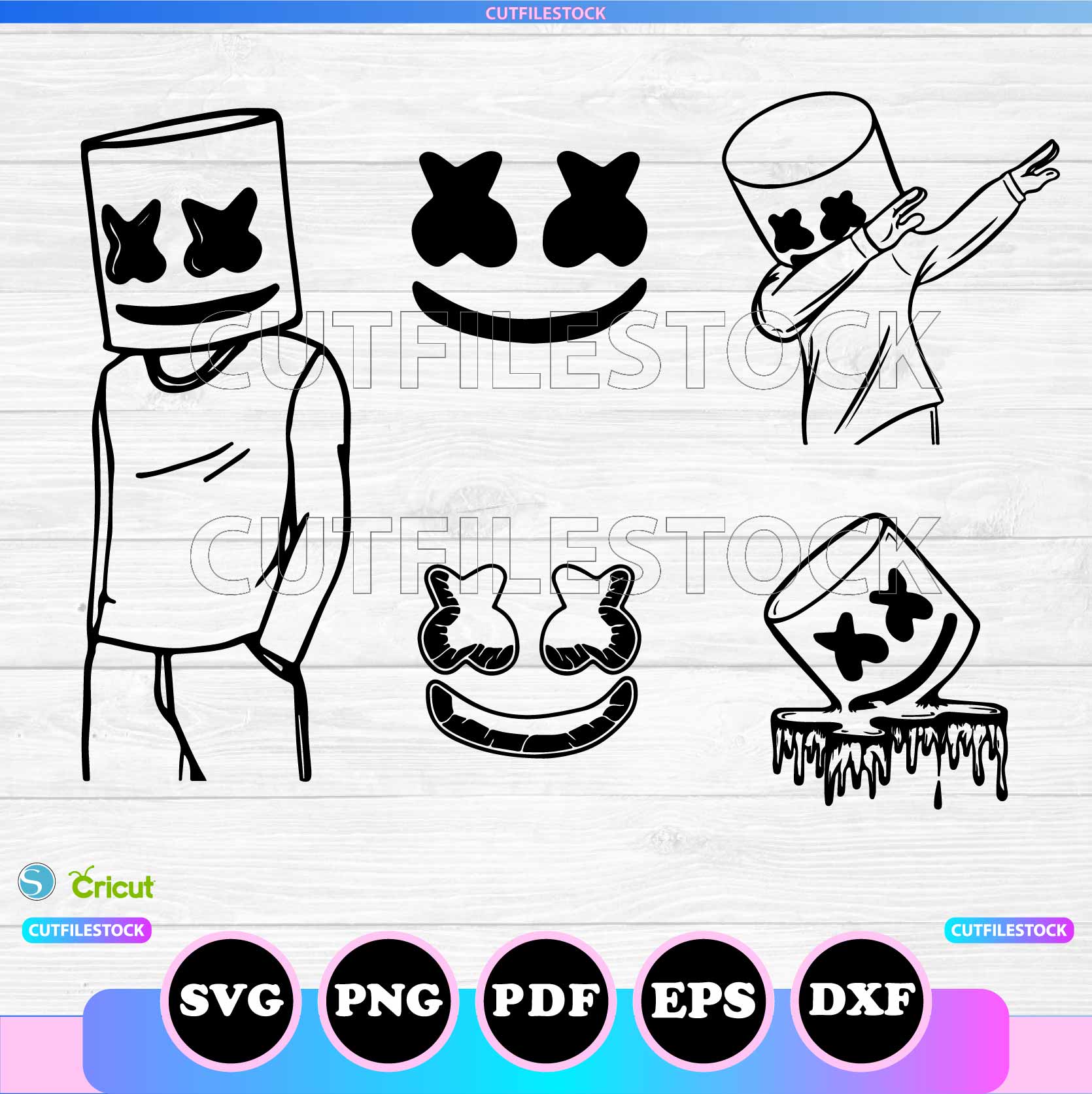 Marshmallow Svg Bundle ,Png, Cricut, Dj Marshmallow Svg