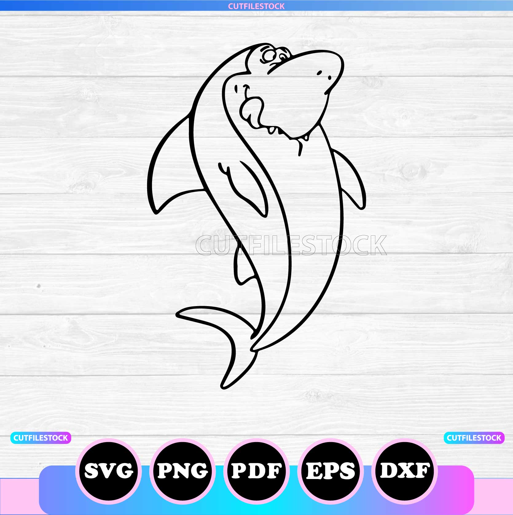 Jabberjaw Shark Svg, Png, Dxf, Eps, Pdf, Jabberjaw Svg Outline