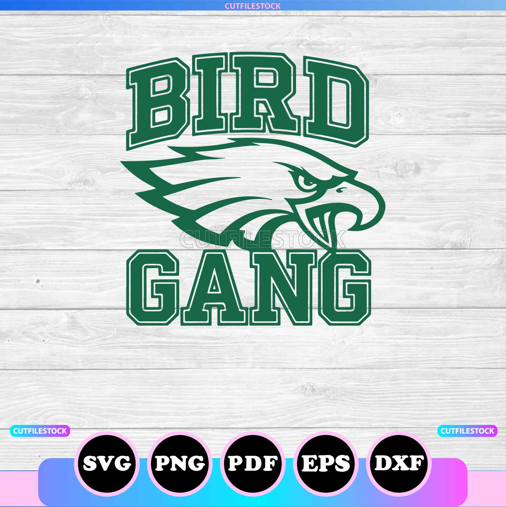 Bird Gang Eagle Svg, Png, Dxf, Eps, Pdf, Football Bird Gang Svg