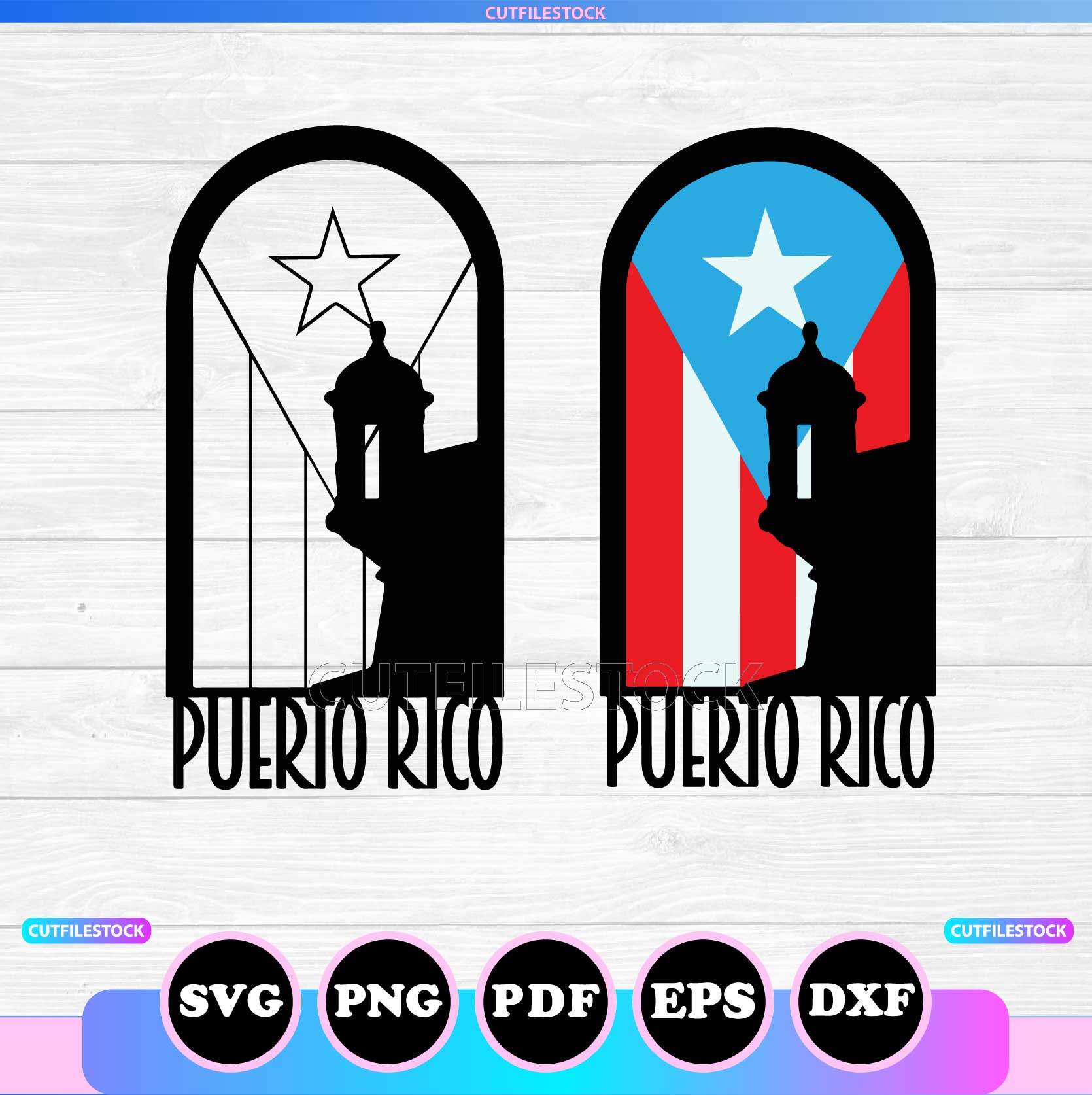 Puerto Rico Garita Moro Svg, Png, Dxf, Eps, Pdf, Silhouette, Cricut