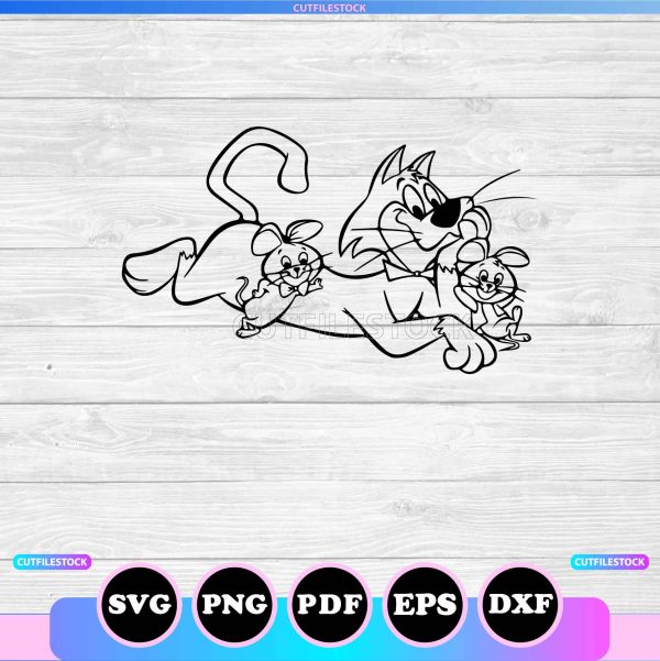Pixie and Dixie Svg, Png, Cartoon Pixie and Dixie Outline Svg File