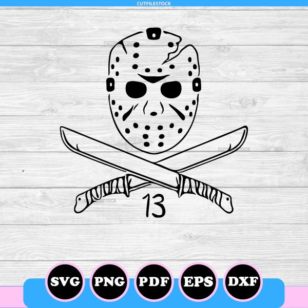Jason Voorhees 13th Svg, Png, Jason Voorhees Outline Svg